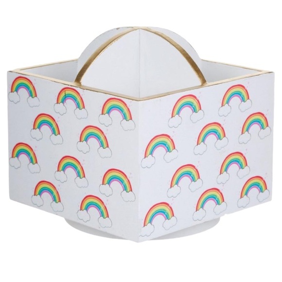 Office | Rainbow Swivel Pen Office Accessory 4 Compartment Holder Nwt ...